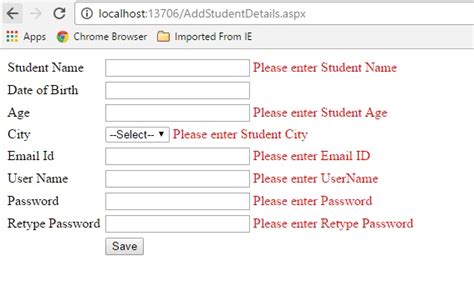 Asp Net Validation Controls Maria Academy