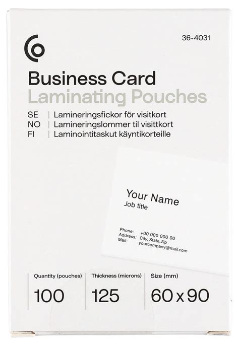 Lamineringsfickor För Visitkort Exibel Clas Ohlson