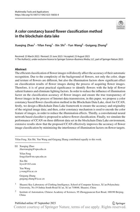 A Color Constancy Based Flower Classification Method In The Blockchain