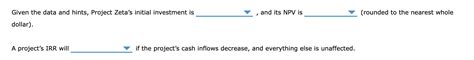 Solved The Net Present Value NPV And Internal Rate Of Chegg