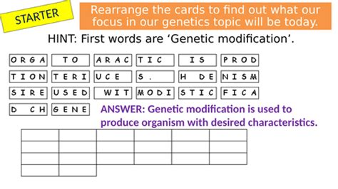 Ks3 Genetic Modification Teaching Resources