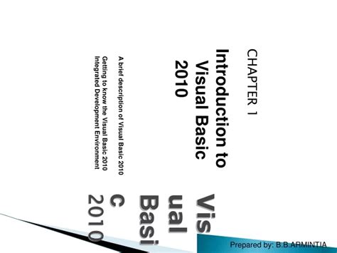 ppt visual basic 2010 introduction and ide overview powerpoint