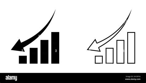 Declining Graph Icon Bar Chart Icon With Down Arrow Analytics Diagram Icon Vector