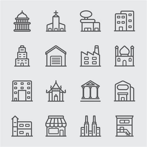 Building Line Icon 684618 Vector Art At Vecteezy