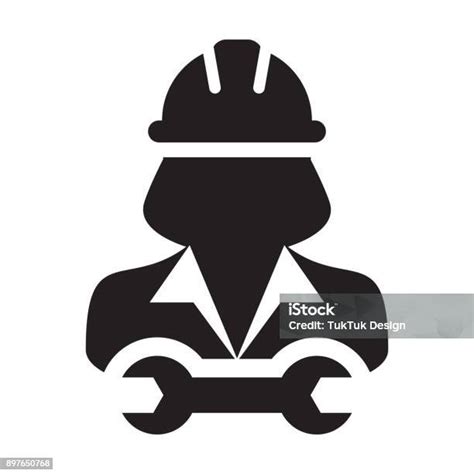 작업자 아이콘 벡터 서비스 사람 프로필 아바타 렌치 도구 공장 유지 보수 및 문양 그림 기호에 하드 모자와 기계 작업에 대 한 건설 산업에 대한 스톡 벡터 아트 및 기타