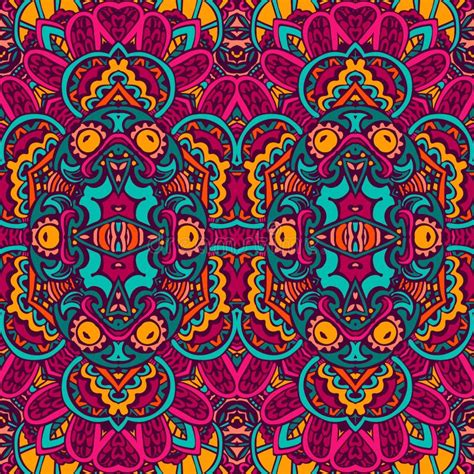 Abstract Geometric Mosaic Vintage Seamless Pattern Ornamental Stock