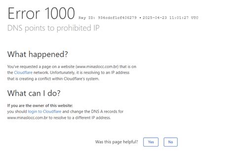 Cloudfare X DNS Point To Prohibited IP Bugs Bubble Forum