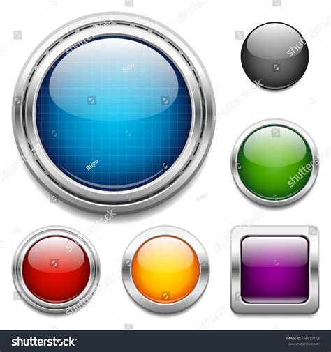 Glossy Buttons Design Elements Stock Vector Royalty Free Shutterstock