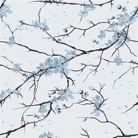 Wallpaper Sakura Blue Bluebird Design