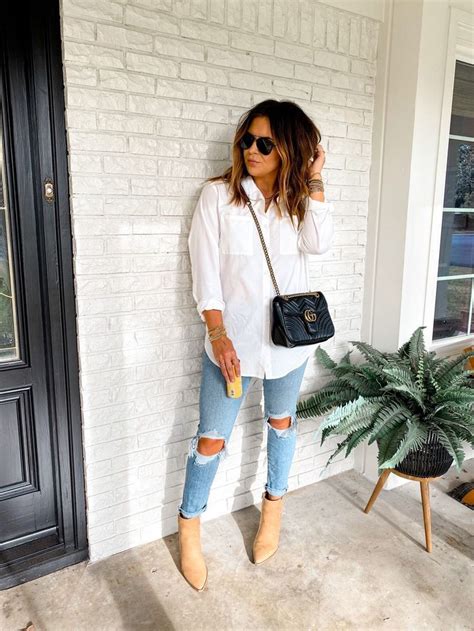 6 Ways To Style A White Button Down — Better With Chardonnay Casual Date Night Outfit Casual