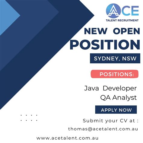 Ace Talent Recruitment On Linkedin Java Qa Career Australia Internship Opentowork Hr