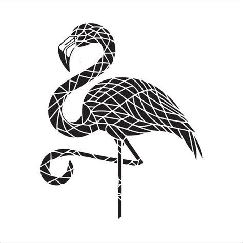 Flamingo Géométrique Svg Vecteur Premium