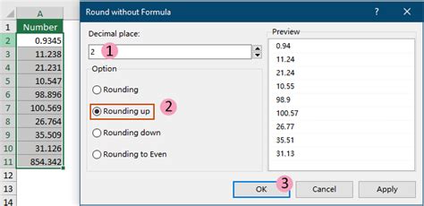Quickly Round Cell Values Without Formula In Excel
