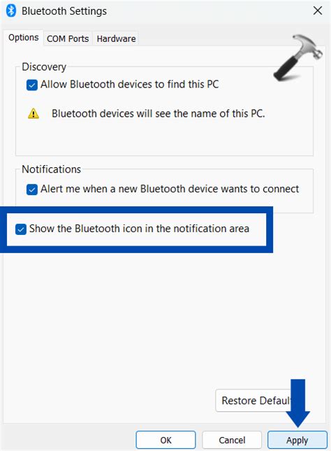 fix bluetooth icon missing in windows 11