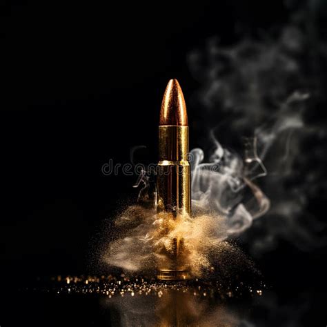 Bullet On A Black Background In Smoke Stock Illustration Illustration Of Bullet Blast 301460208