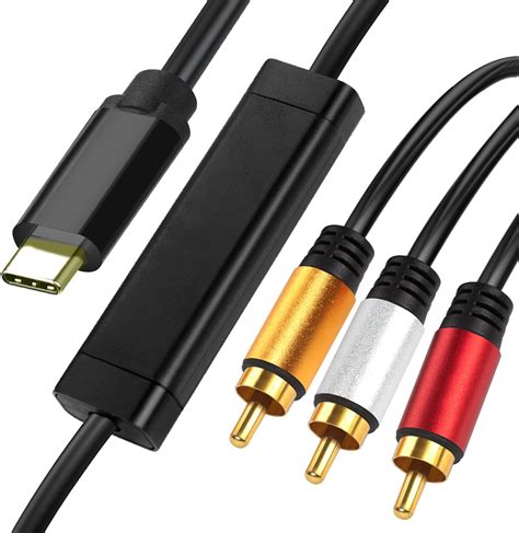 Amazon Yotetion Usb C Rca 60フィート アダプター 1080p アクティブ Type C To Rca コンバーター オス Usb C 3 Rca 出力