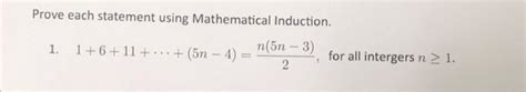 solved prove each statement using mathematical induction 1