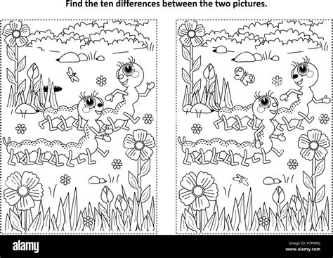 Cute Caterpillar Coloring Pages Black And White Stock Photos Images