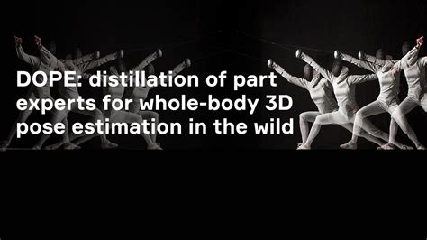 Dope Distillation Of Part Experts For Whole Body 3d Pose Estimation In The Wild Naver Labs Europe