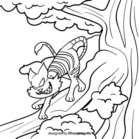 Cheshire Cat Cartoon Drawing Black And White Vector Free Download