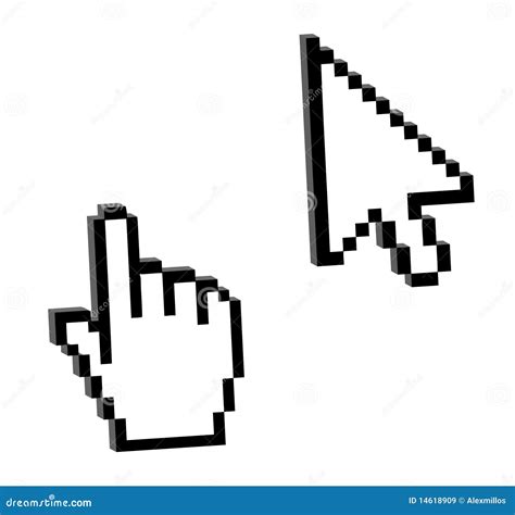Pixelated Hand And Mouse Cursor Stock Vector Illustration Of Isolated Point 14618909