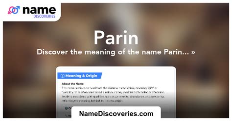 Parin Name Meaning And Origin