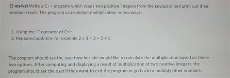 Solved 3 Marks Write A C Program Which Reads Two