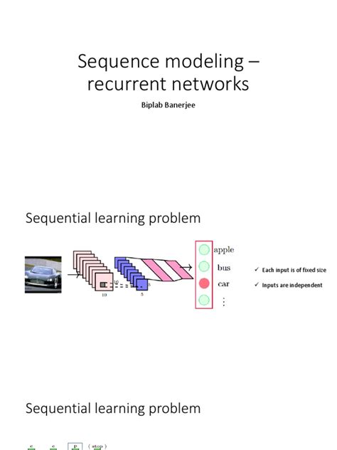Sequence Modeling Recurrent Networks Biplab Banerjee Pdf