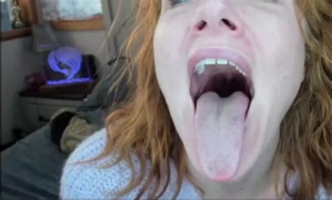 Tongue Camgirl Throat Barking Coughing And