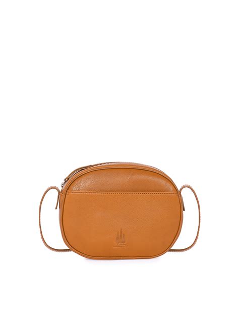 Mini Crossbody Pocket Leather Bag Tobacco