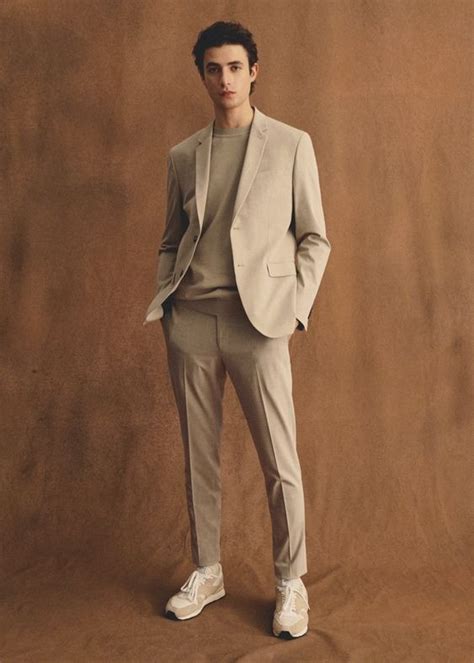 Mango Outerwear Men Neutral Colors Spring Formal Men Outfit Mens