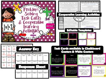Editable Problem Solving Task Cards With Cooperative Learning Activities