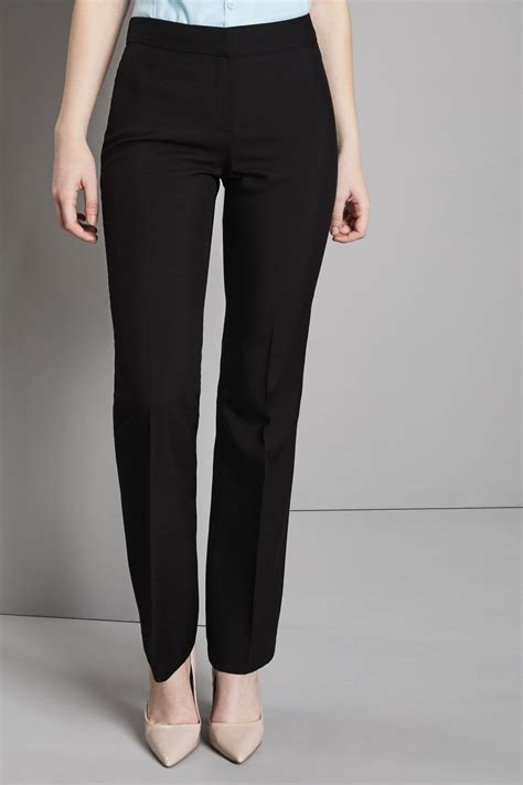 Womens Unhemmed Bootleg Salon Trousers Black Simon Jersey