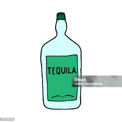 데킬라 멕시코 전통 알코올 음료 손으로 그린 스케치 낙서 메뉴 포스터 웹 및 패키지 디자인에 대한 벡터 색상 그림 흰색 배경에 격리 0명에 대한 스톡 벡터 아트 및 기타