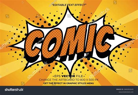 Comic Pop Style Text Effect Editable Stock Vector Royalty Free