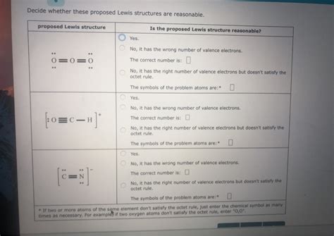 Solved Decide Whether These Proposed Lewis Structures Are