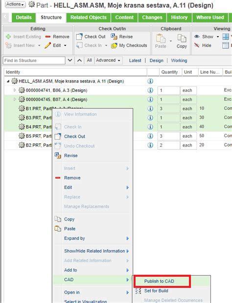 solved how can i publish to cad by selecting multiple wtp ptc