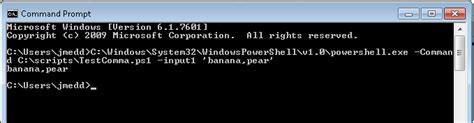 Calling Powershellexe Command Scriptname And Parameters With Commas