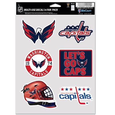 Wincraft Multi Use 6 Sticker Fan Pack Washington Capitals Pure