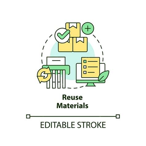 Reuse Materials Concept Icon Sustainable Pictogram Infographic Vector