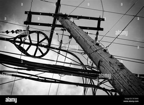 Overhead View Of Power Lines Stock Photo Alamy