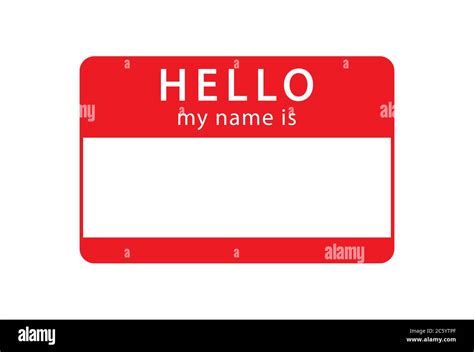 HELLO My Name Is Tag Blank Sticker Vector Illustration Isolated On White Background Stock