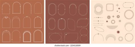 Modern Minimalist Aesthetic Linear Frames Arcs Stock Vector Royalty Free 2254118509 Shutterstock