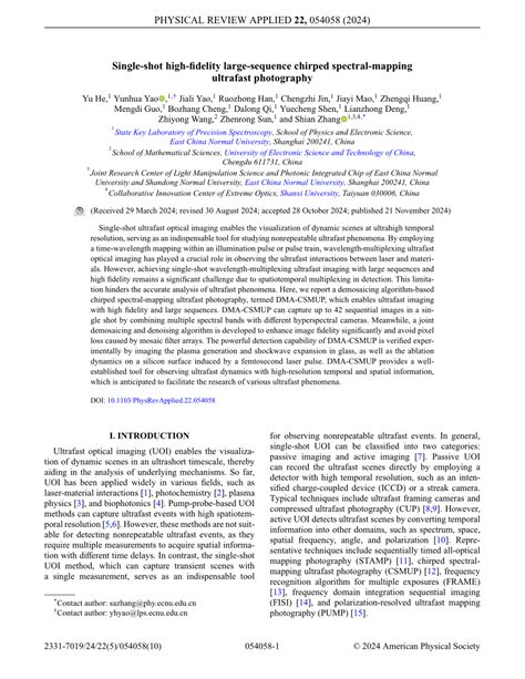 Pdf Single Shot High Fidelity Large Sequence Chirped Spectral Mapping Ultrafast Photography