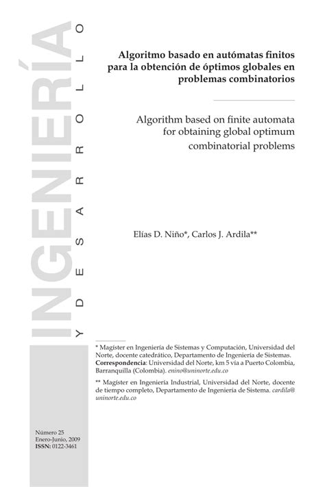 Pdf Algorithm Based On Finite Automata For Obtaining Global Optimum Combinatorial Problems