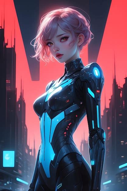 Premium AI Image Techno Temptation Slim Korean Hackers Futuristic Aura