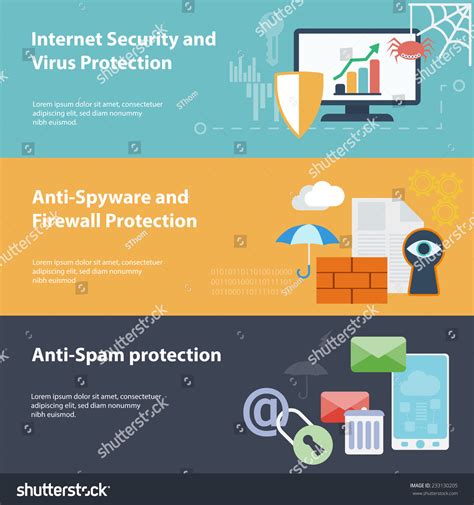 Hacker Flat Banner Set Hacking Virus Stock Vector Royalty Free 233130205 Shutterstock