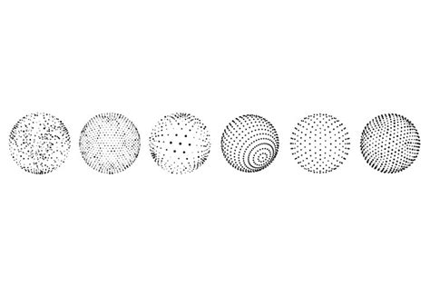 Abstract 3d Dots Sphere Vector Of Set