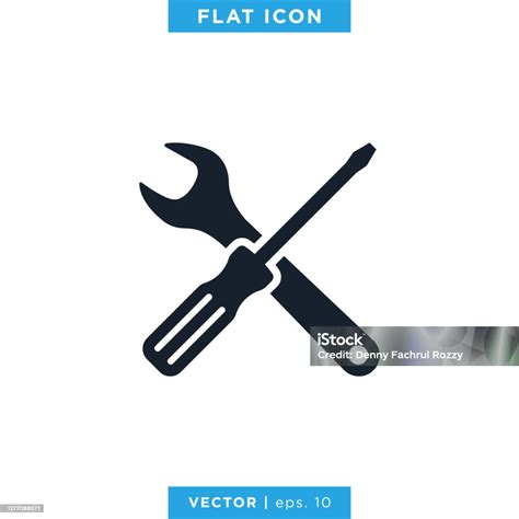 드라이버와 렌치 아이콘 도구 아이콘 벡터 스톡 일러스트 디자인 템플릿입니다 공구상자에 대한 스톡 벡터 아트 및 기타 이미지