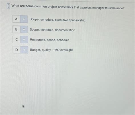 solved what are some common project constraints that a